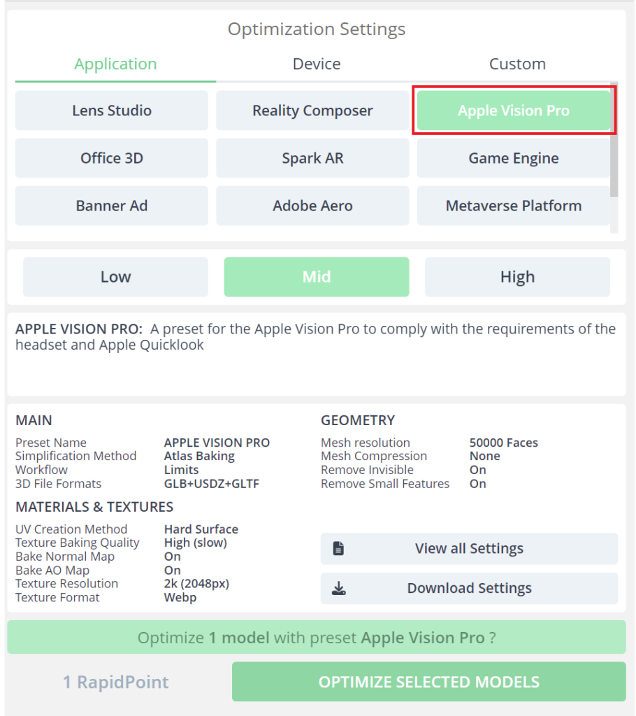 Get your 3D scene ready for the Apple Vision Pro in just one click
